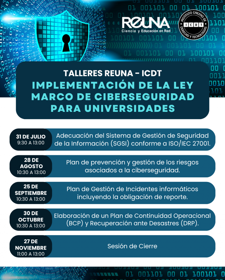 Ley Marco de Ciberseguridad: REUNA e ICDT invitan a participar en ciclo talleres » Red ...